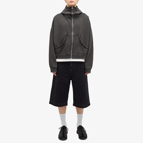 Entire Studios Full Zip Hoodie - Washed Black | Editorialist